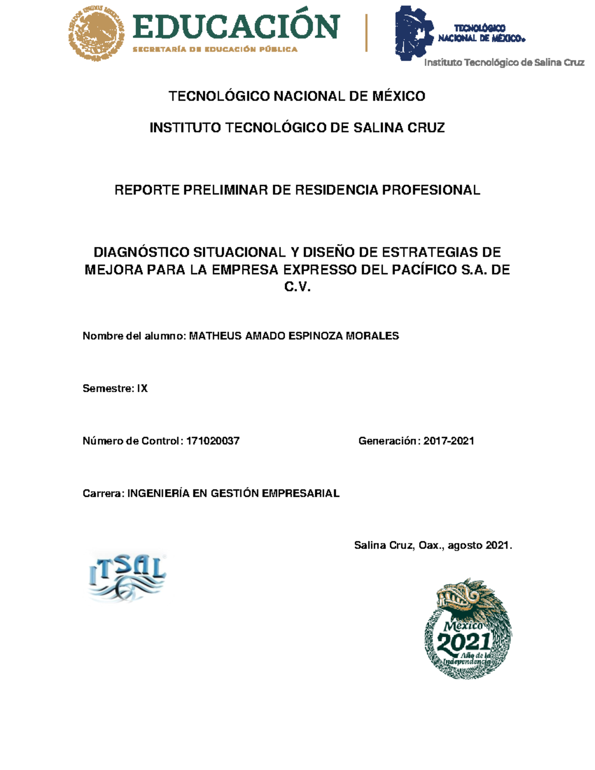 Anteproyecto Matheus La buena final - Instituto TecnolÛgico de Salina ...