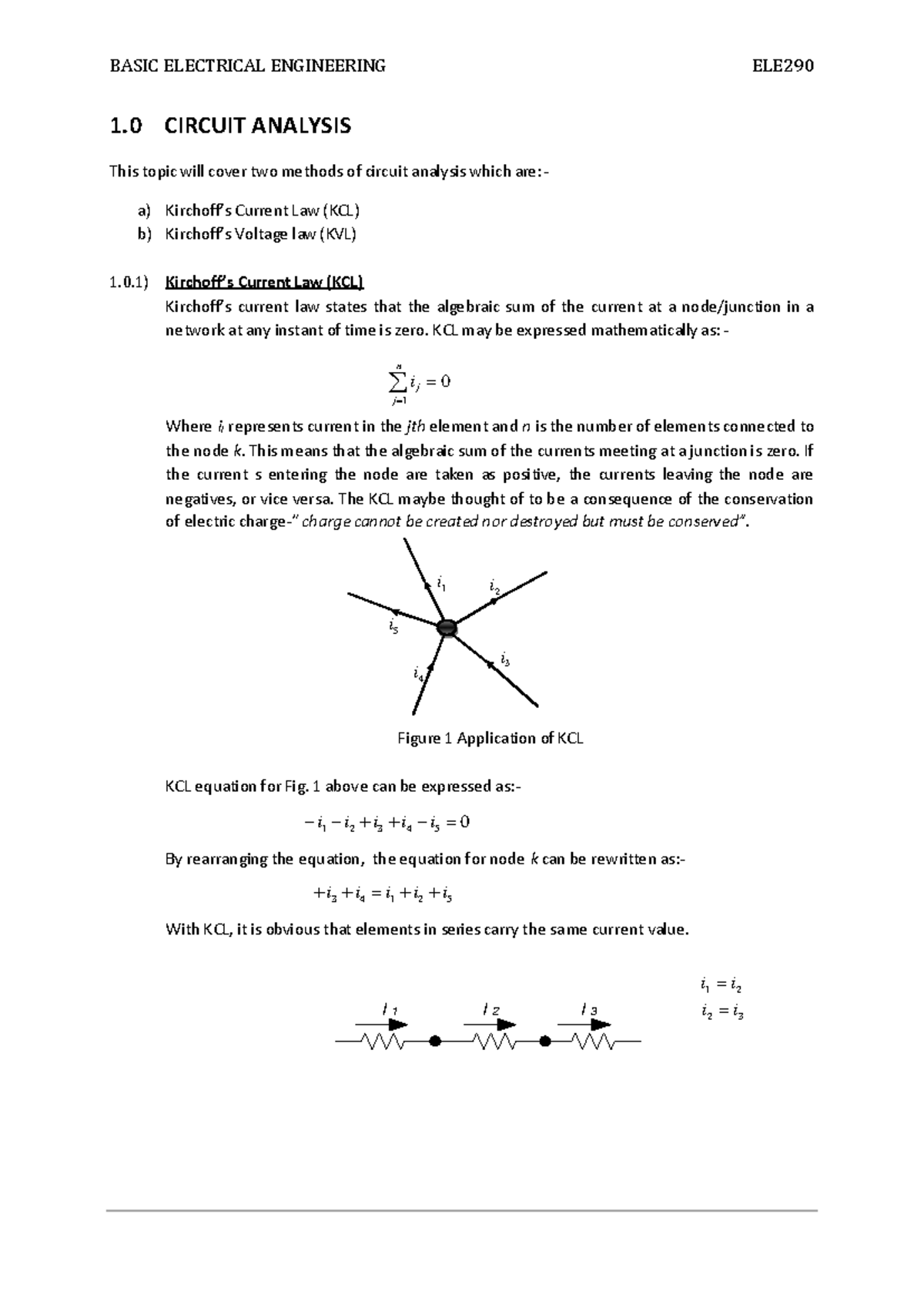 Chapter 1 - NOTES - 1 CIRCUIT ANALYSIS This topic will cover two ...
