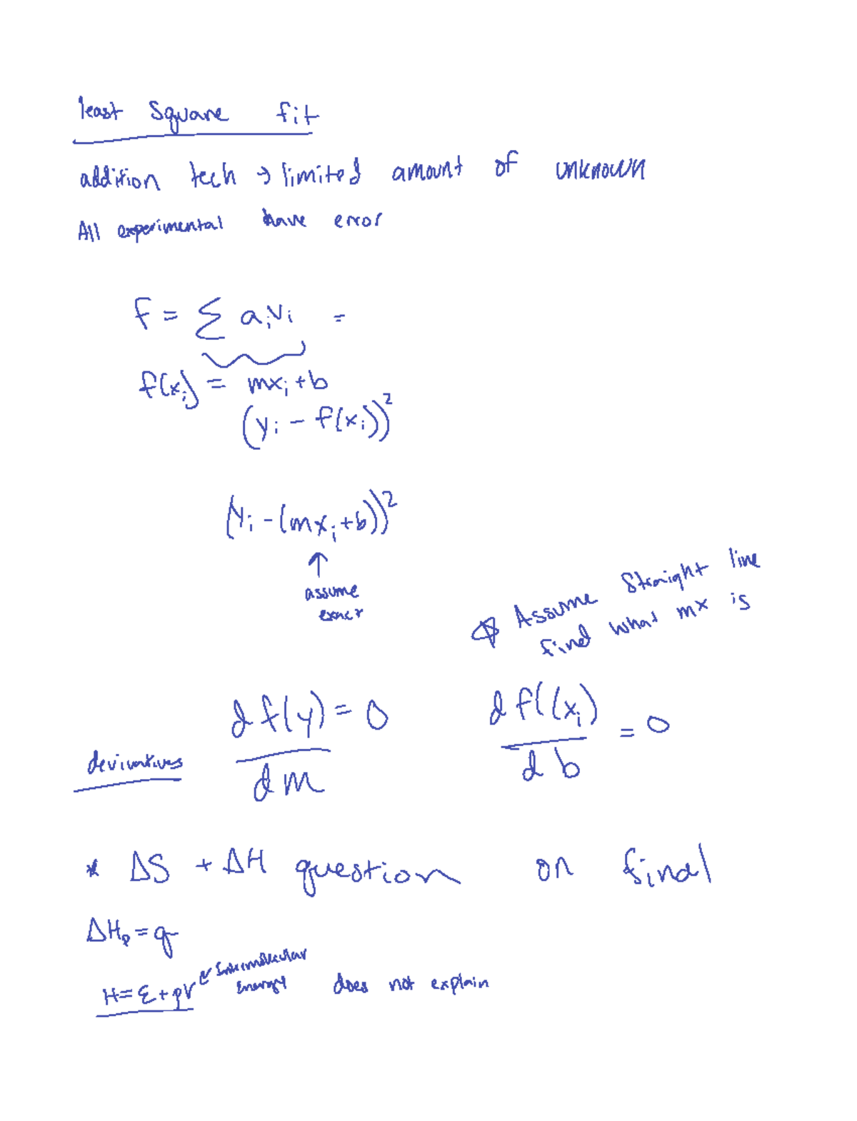 Last class - Quant chem lecture notes - Idiosoffimtited amount of ...