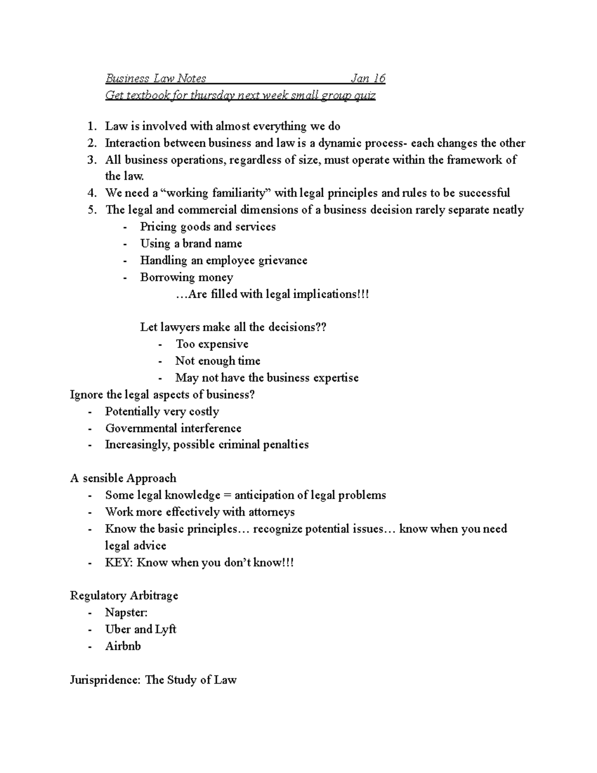 Copy of Business Law Notes Jan 16 - Business Law Notes Jan 16 Get ...