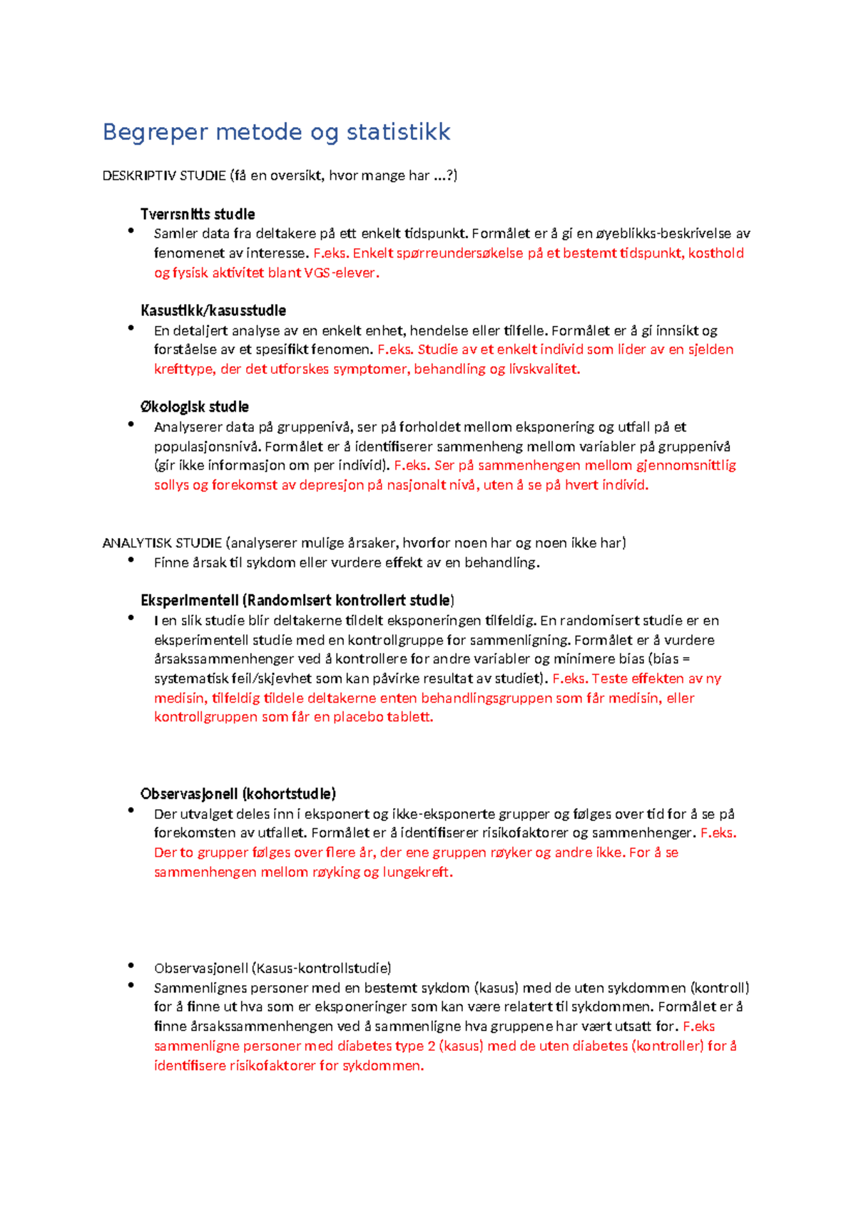 Begreper metode og statistikk - Begreper metode og statistikk ...