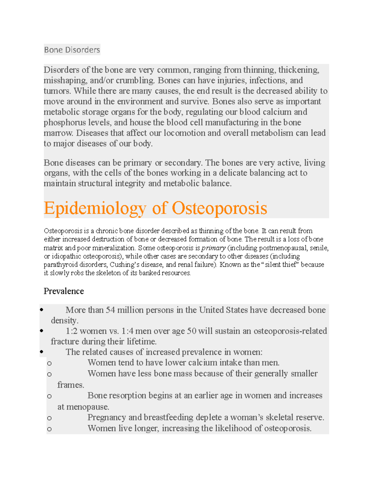 Health alt. Bone Disorders - Bone Disorders Disorders of the bone are ...