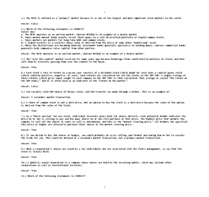 Fin QUIZ #2 Multiple Choice - 1.) Which of the following statements is ...