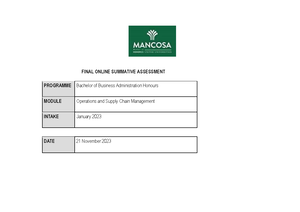 [Solved] answer the following question based on mancosa module guide ...