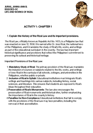 Ang Buhay at mga Akda ni Rizal - THE LIFE AND WORKS OF RIZAL SCRIPT ...