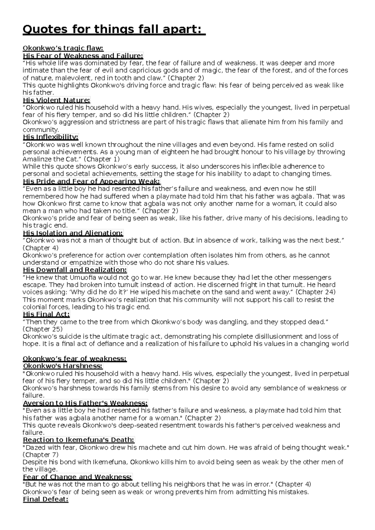 Quotes for things fall apart - Quotes for things fall apart: Okonkwo’s ...