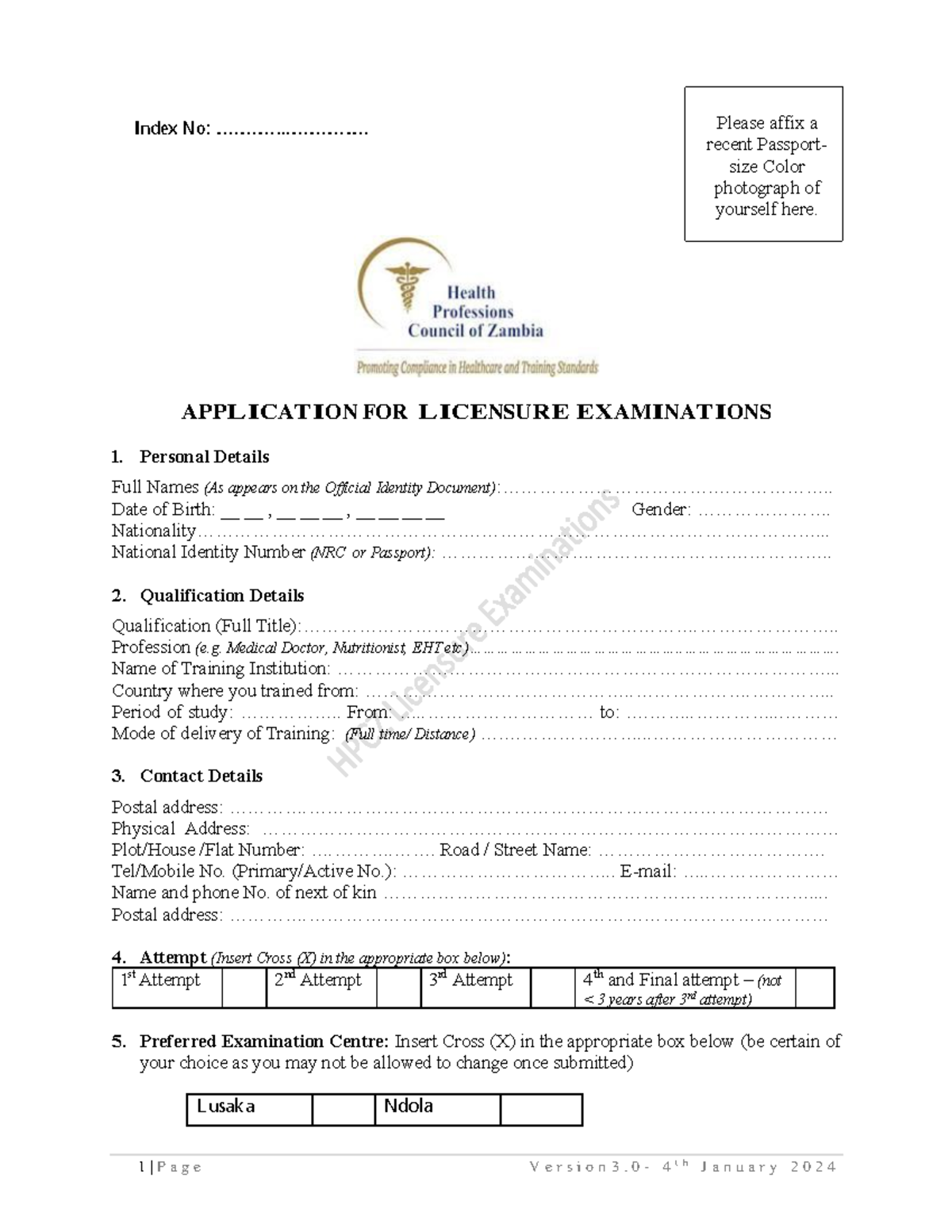 LEX Application FORM - ALL Applicants VS 3 - 1 | P a g e V e r s i o n ...