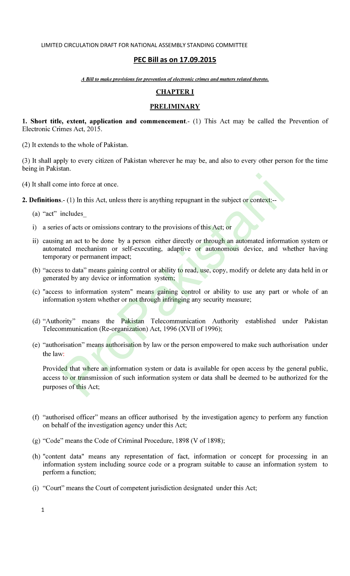 Cyber-Crime-Bill-Approved-by-Standing-Committee-18 9 201 - PEC Bill as ...