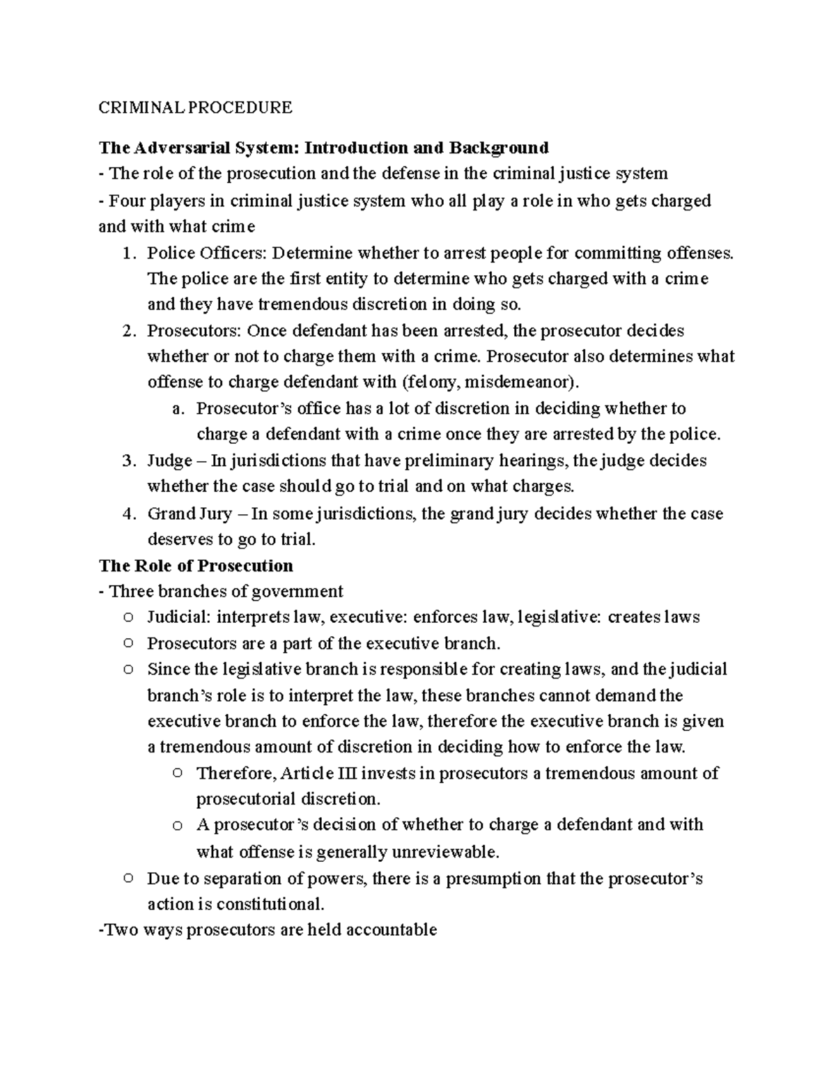 The Adversarial System- Introduction and Background - CRIMINAL ...