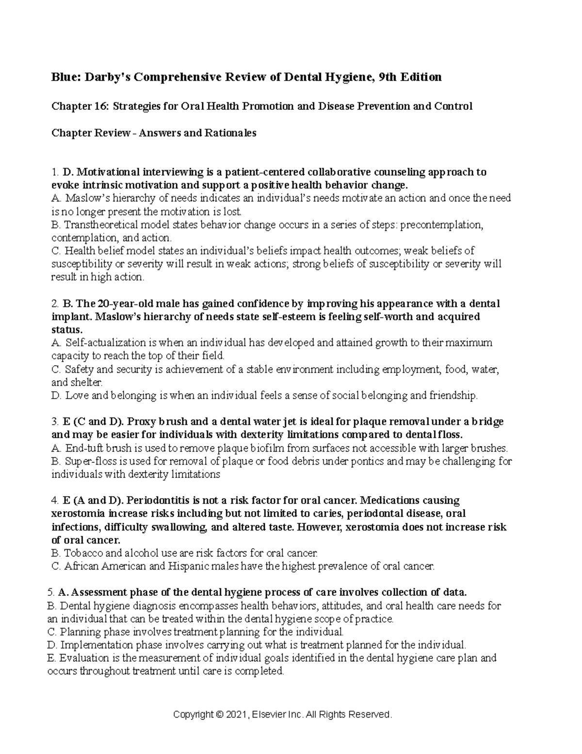Chapter 016Darby-notes-ready. comprehensive review for dental hygiene ...