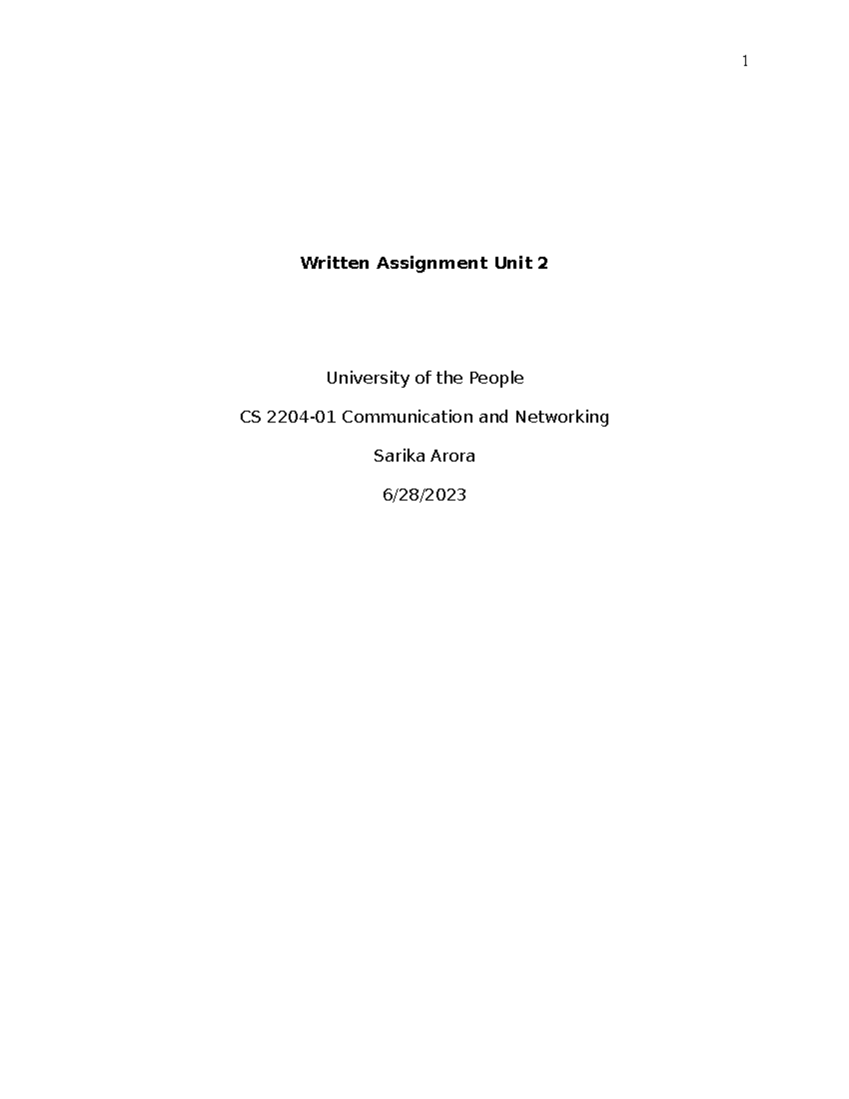 Unit2 Written Assignment - Written Assignment Unit 2 University of the People CS 2204-01 - Studocu