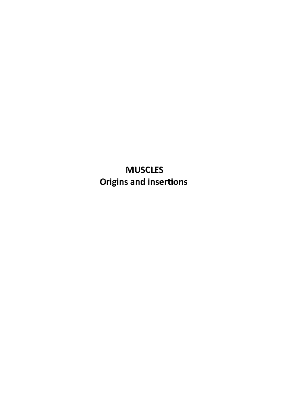 Muscle Bible - MUSCLES Origins and insertions SHOULDER Shoulder joints ...