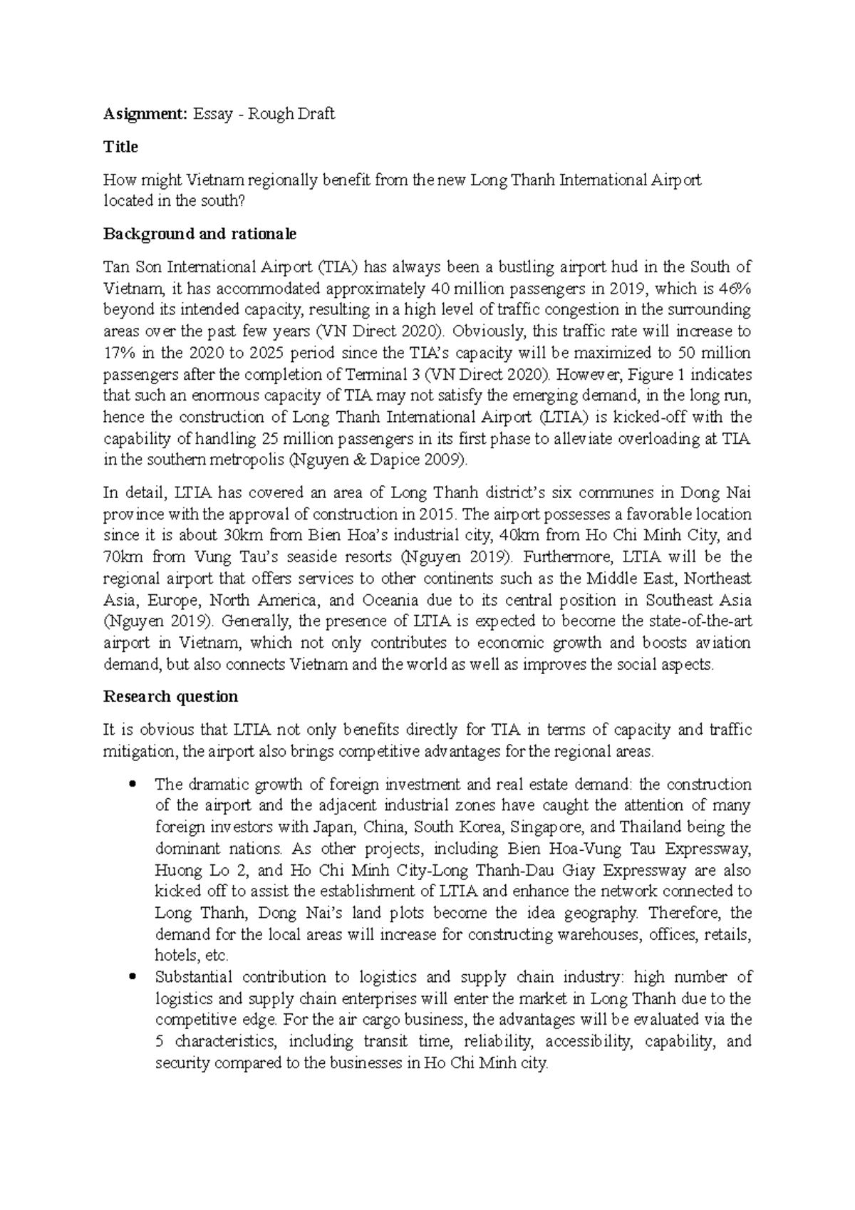 Rough Drafts - Transportation and Freight Logistics - Asignment: Essay ...