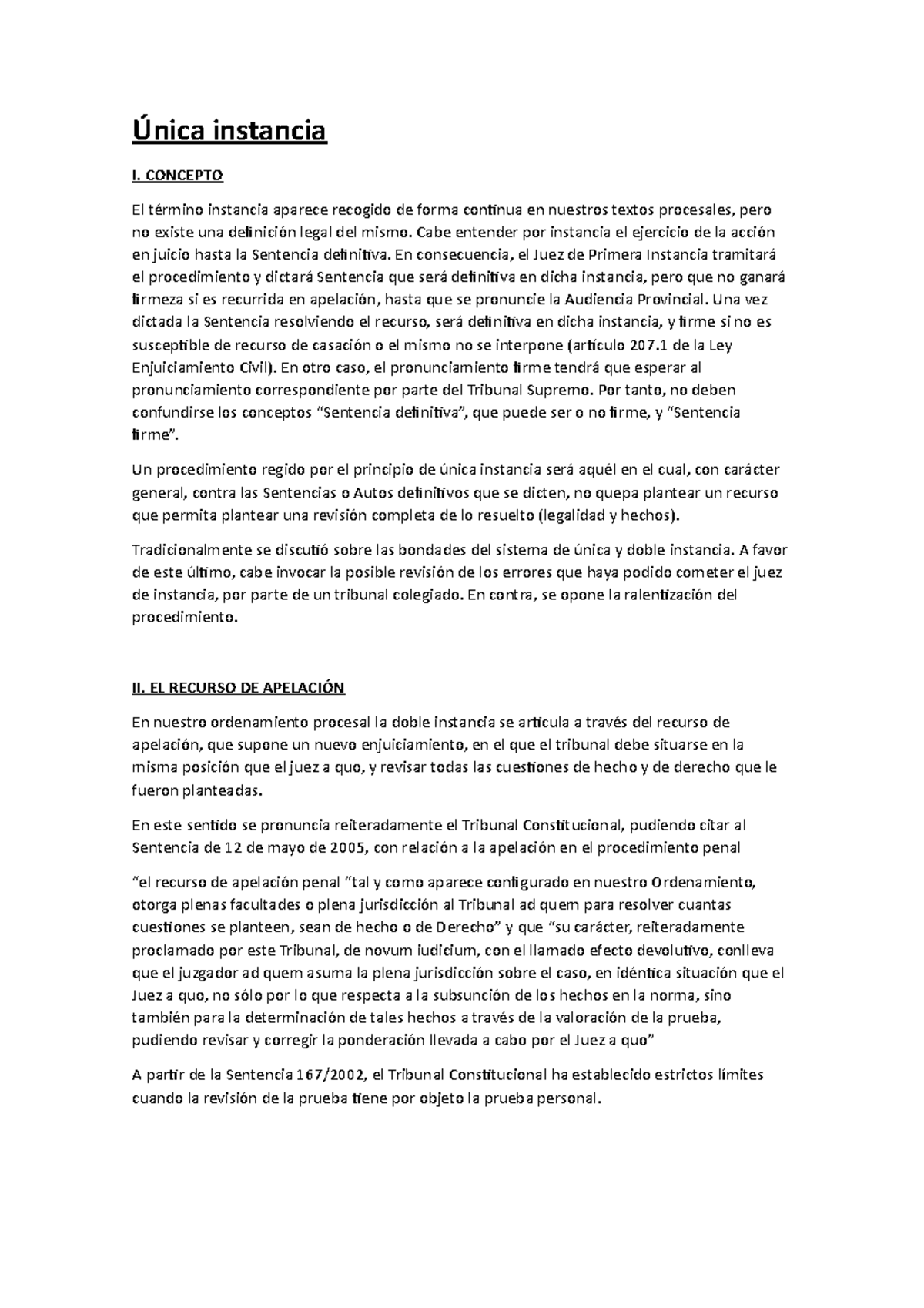 Única instancia - CONCEPTO El término instancia aparece recogido de ...