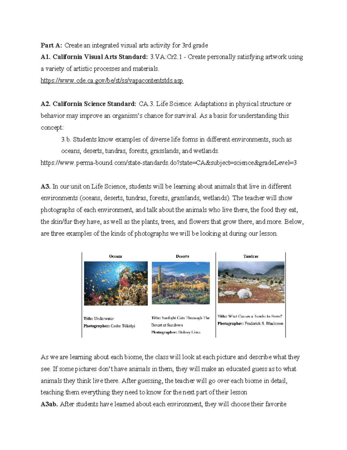 Application of Elementary Visual and Performing Arts Methods - Part A ...