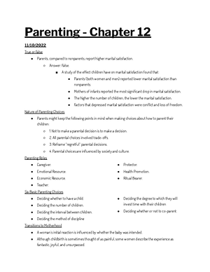 Notes Chapter 6 - Marriage Relationships - Notes Chapter 6 - Marriage ...