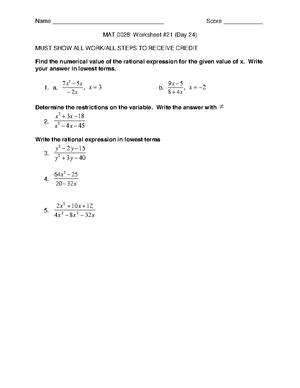 Worksheet 14 Day 16 - Homework - Name ...
