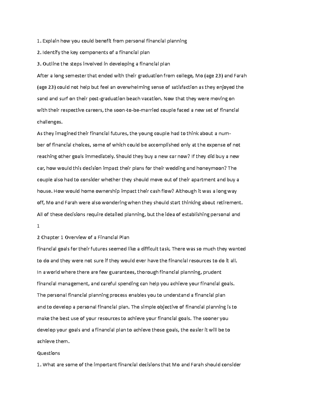 Finance notes - ... - Explain how you could benefit from personal ...