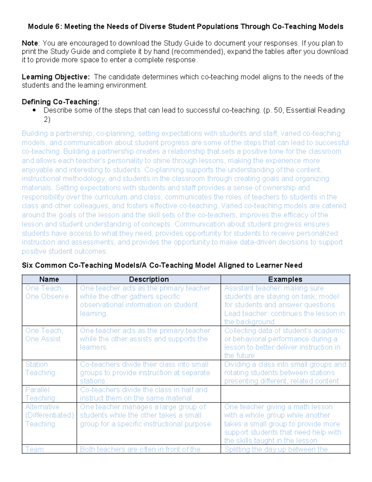 D096 Mod 6 Study Guide - Unit 3: Supporting Diverse Learners in the ...