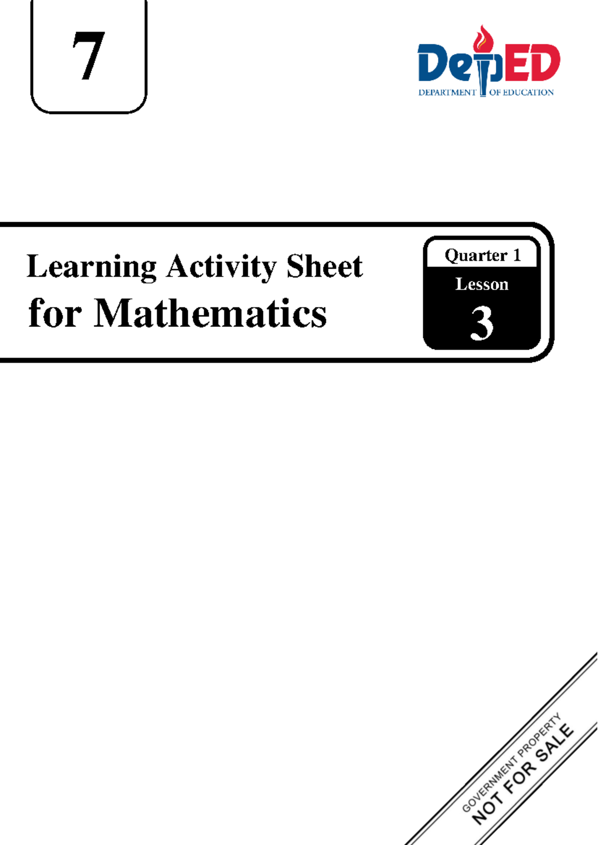Q1_WS_Mathematics 7_Lesson 3_Week 3 - Learning Activity Sheet for ...