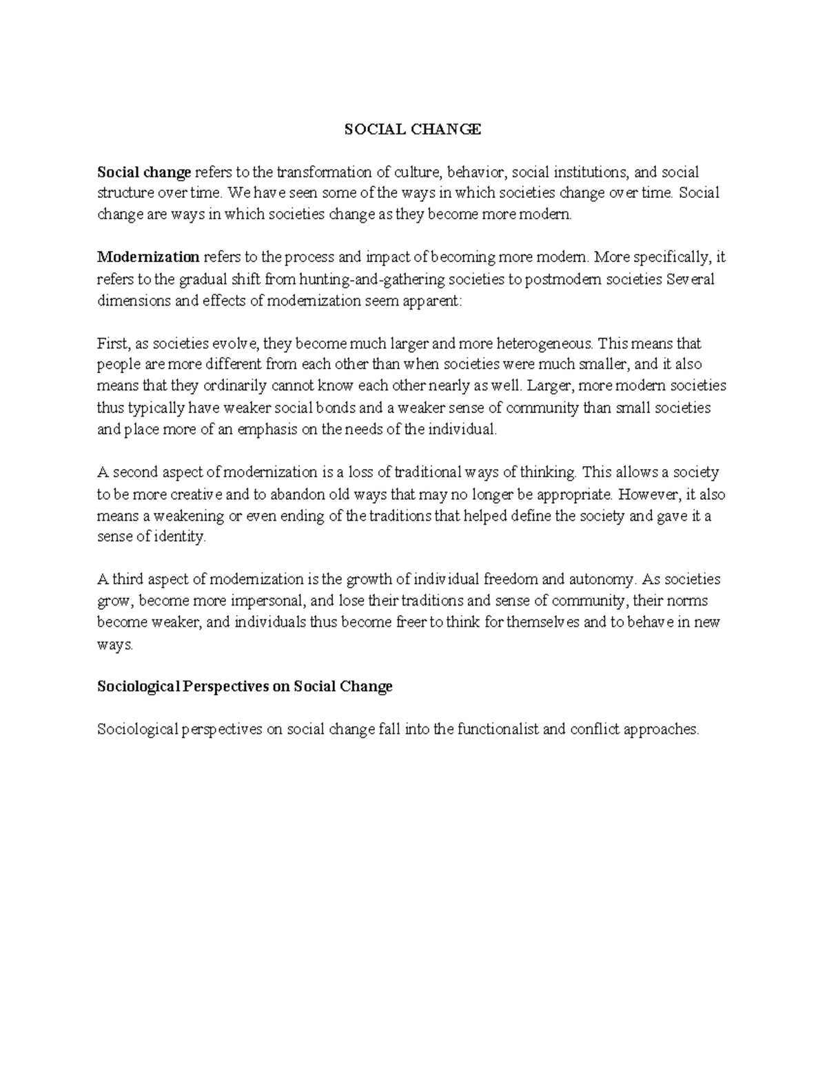 UCSP- Social- Change - SOCIAL CHANGE Social change refers to the ...