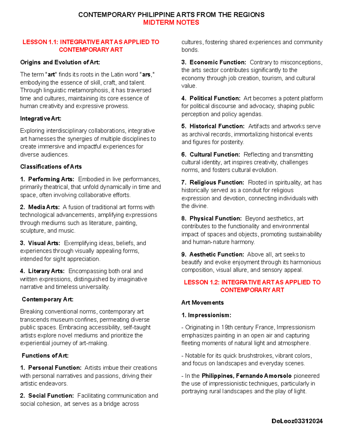 CPAR- Midterm- Notes - Summary The Contemporary World - MIDTERM NOTES ...