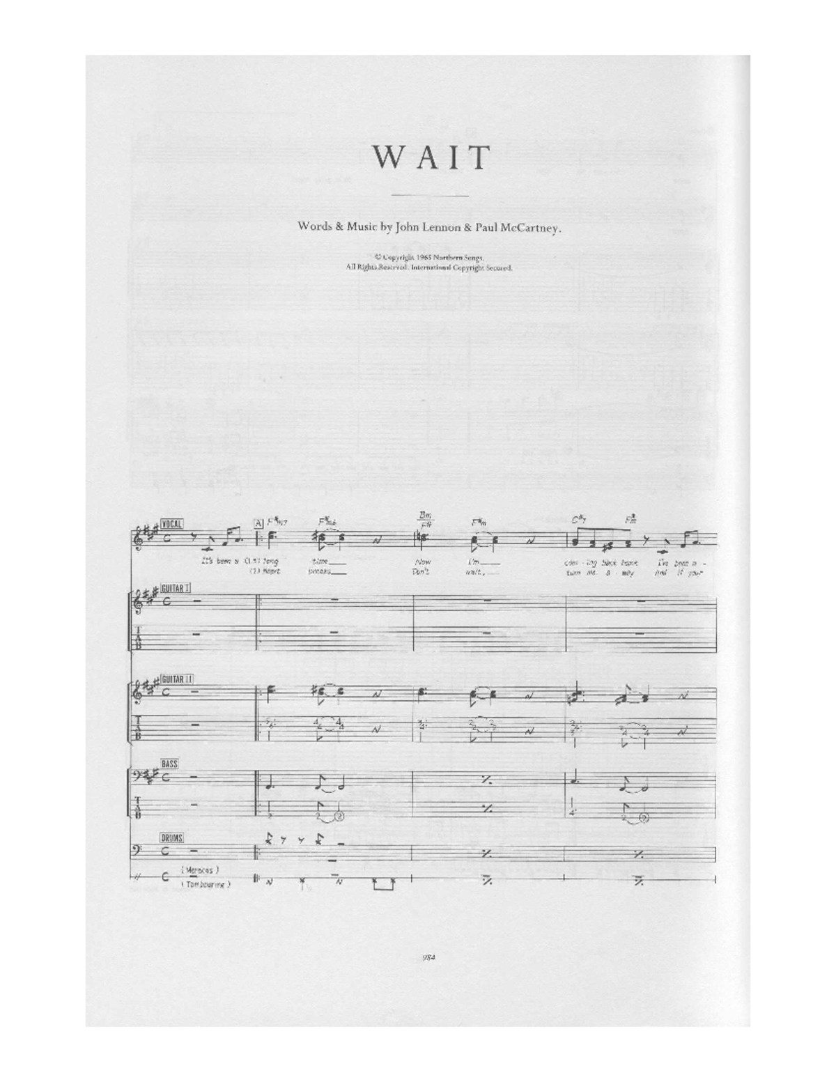 The Beatles Wait - Studocu