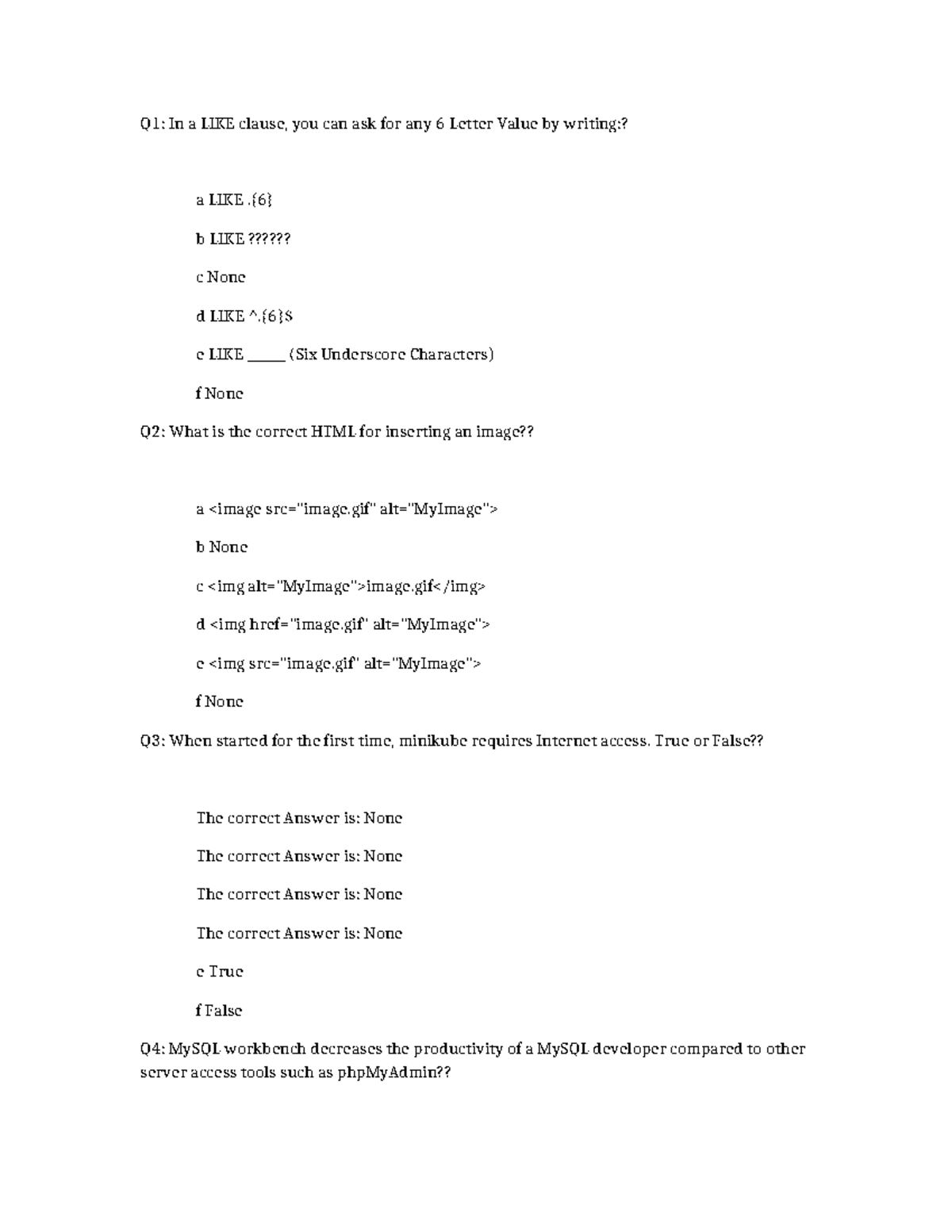 5 Paper for SLPC - Summary BS Mathematics - Q1: In a LIKE clause, you ...