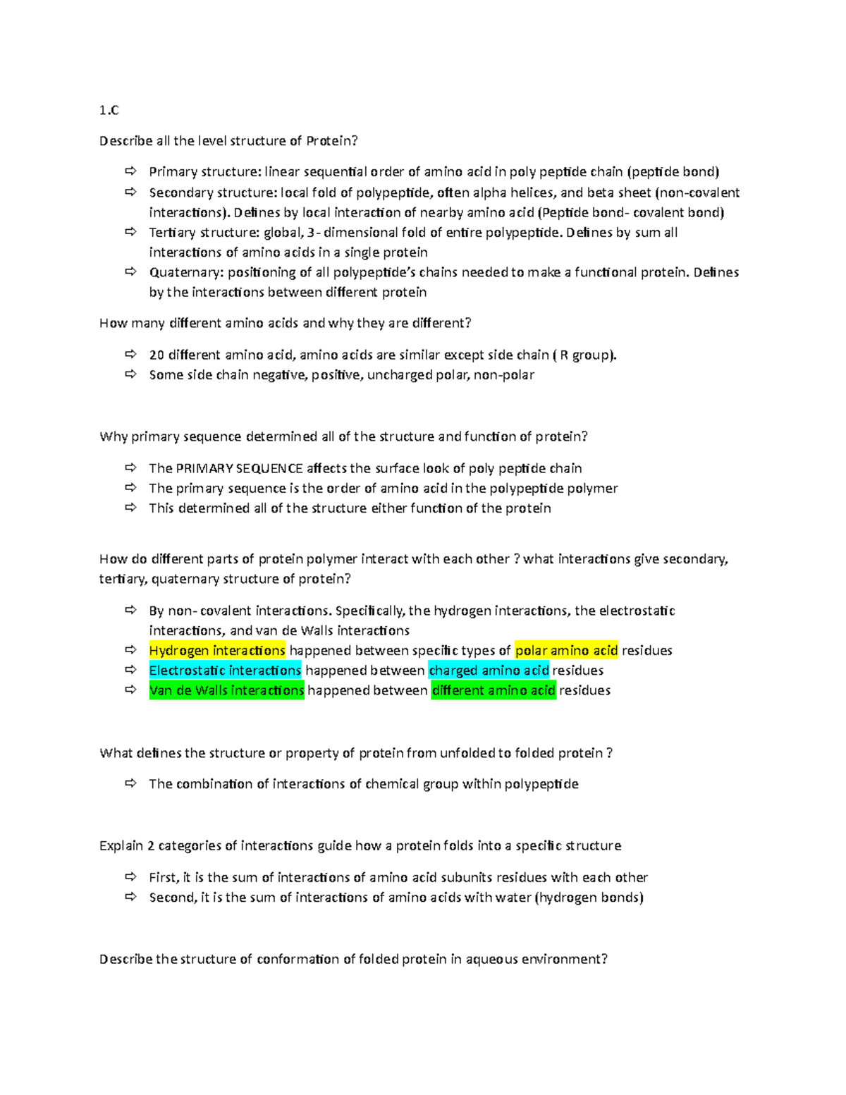 1 - Chapter 1/ Lecture 1.C with questions and answers - 1 Describe all ...