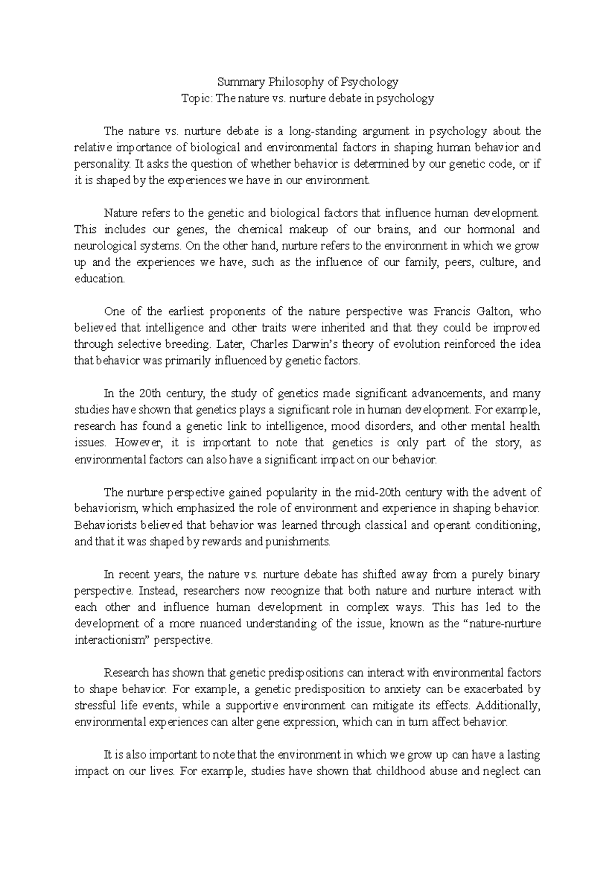 1. Summary Philosophy of Psychology - Summary Philosophy of Psychology ...