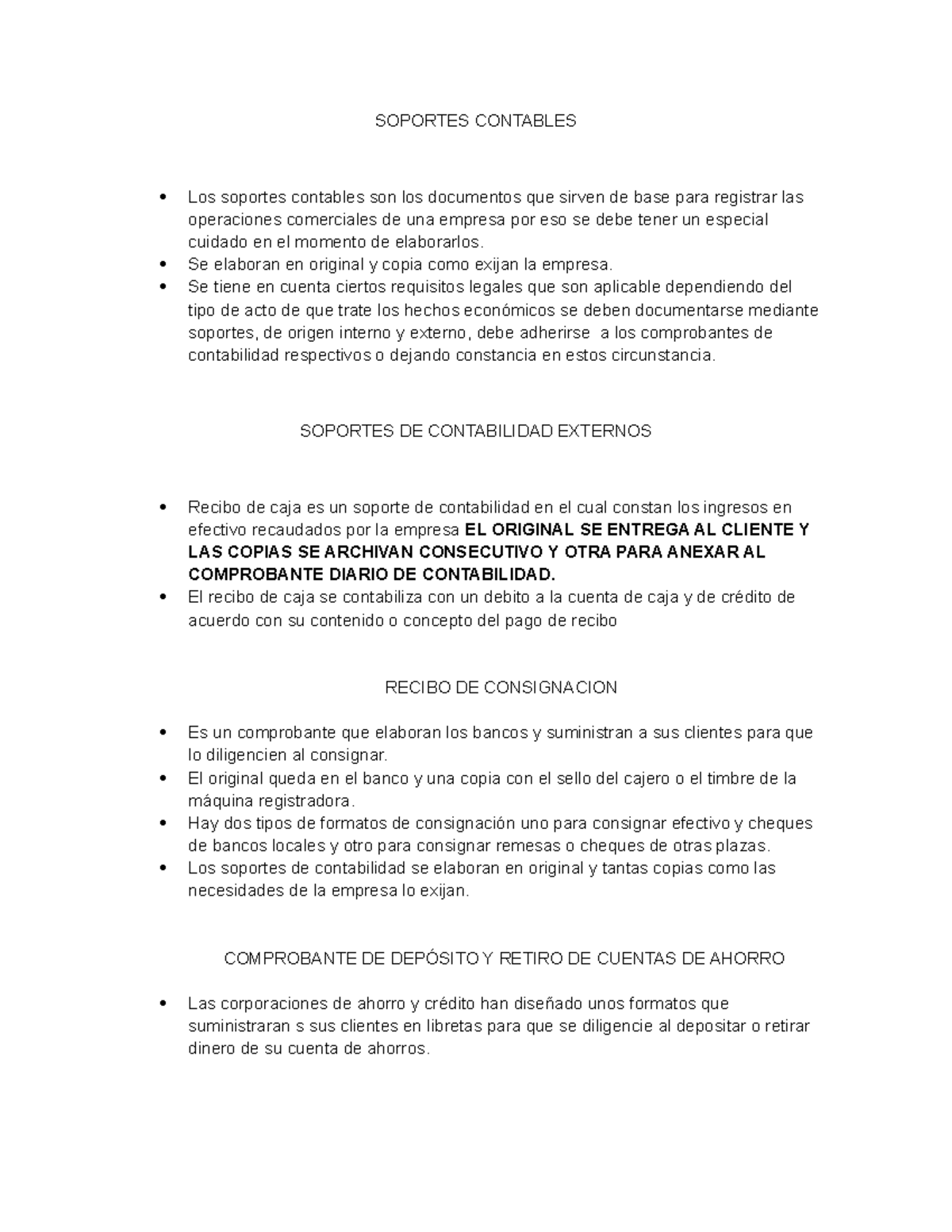 Soportes Contables PARA DESARROLLAR - SOPORTES CONTABLES Los soportes ...
