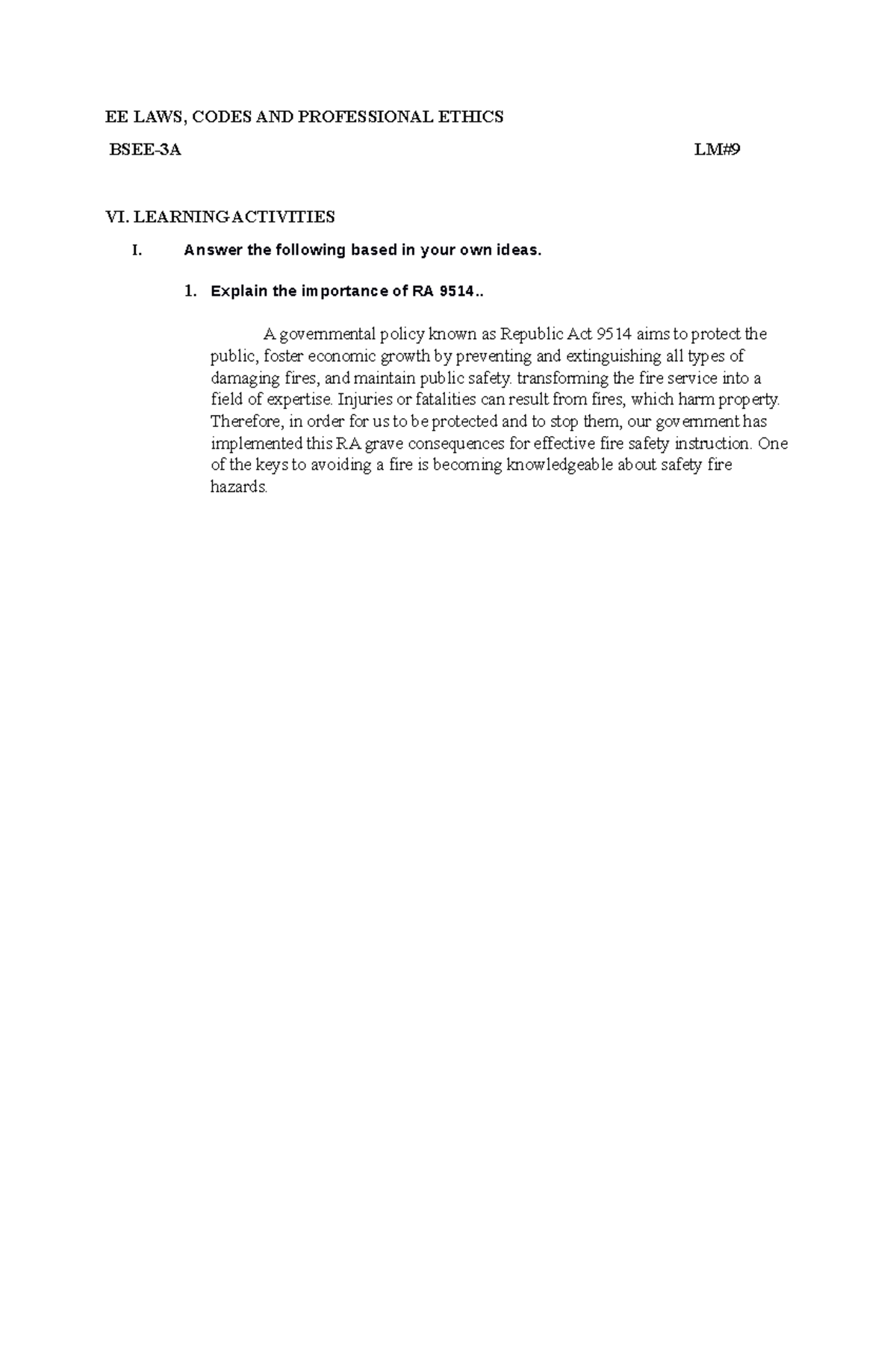 LM9-EE LAWS CODE AND Professional Ethics - EE LAWS, CODES AND ...