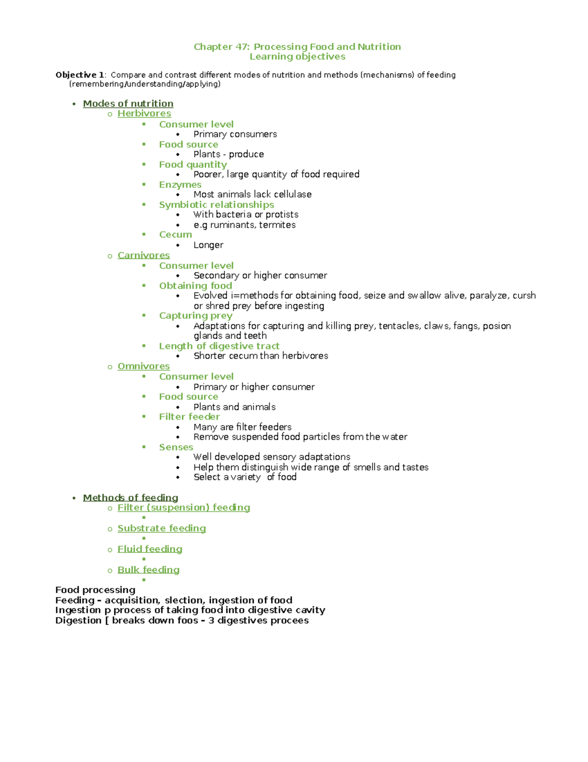 Chap 47 digestion-SP23 PT.1 - Chapter 47: Processing Food and Nutrition ...