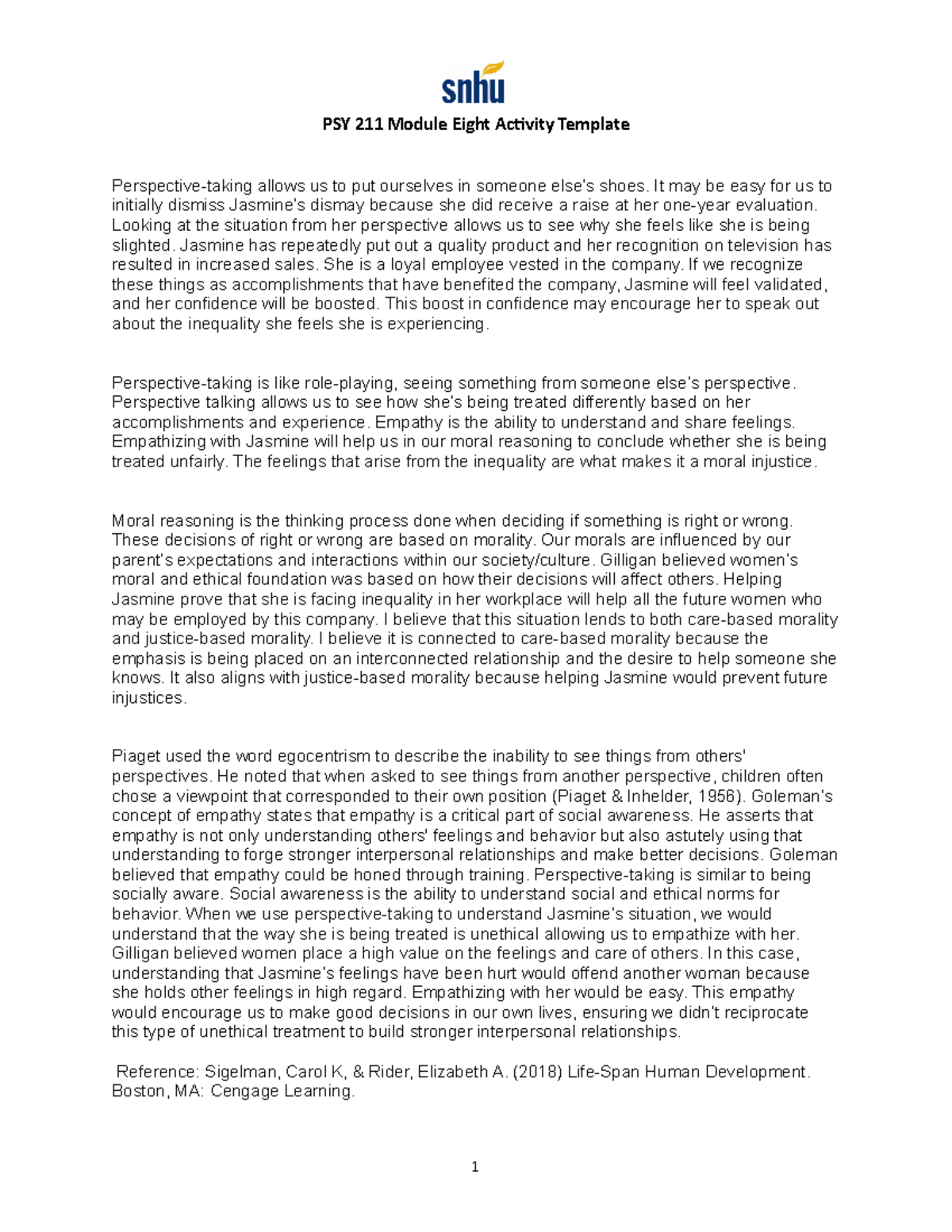 PSY 211 Module Eight Activity Template (1) (1) - PSY 211 Module Eight ...