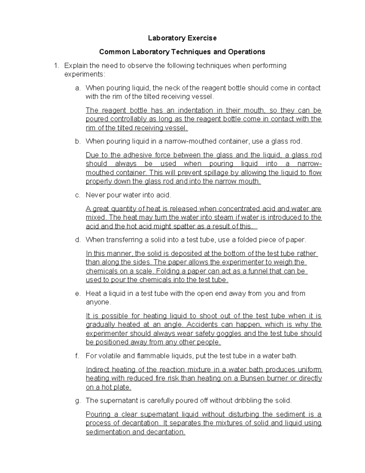 Lab Exercise-Common Lab Techniques and Operations - Laboratory Exercise ...
