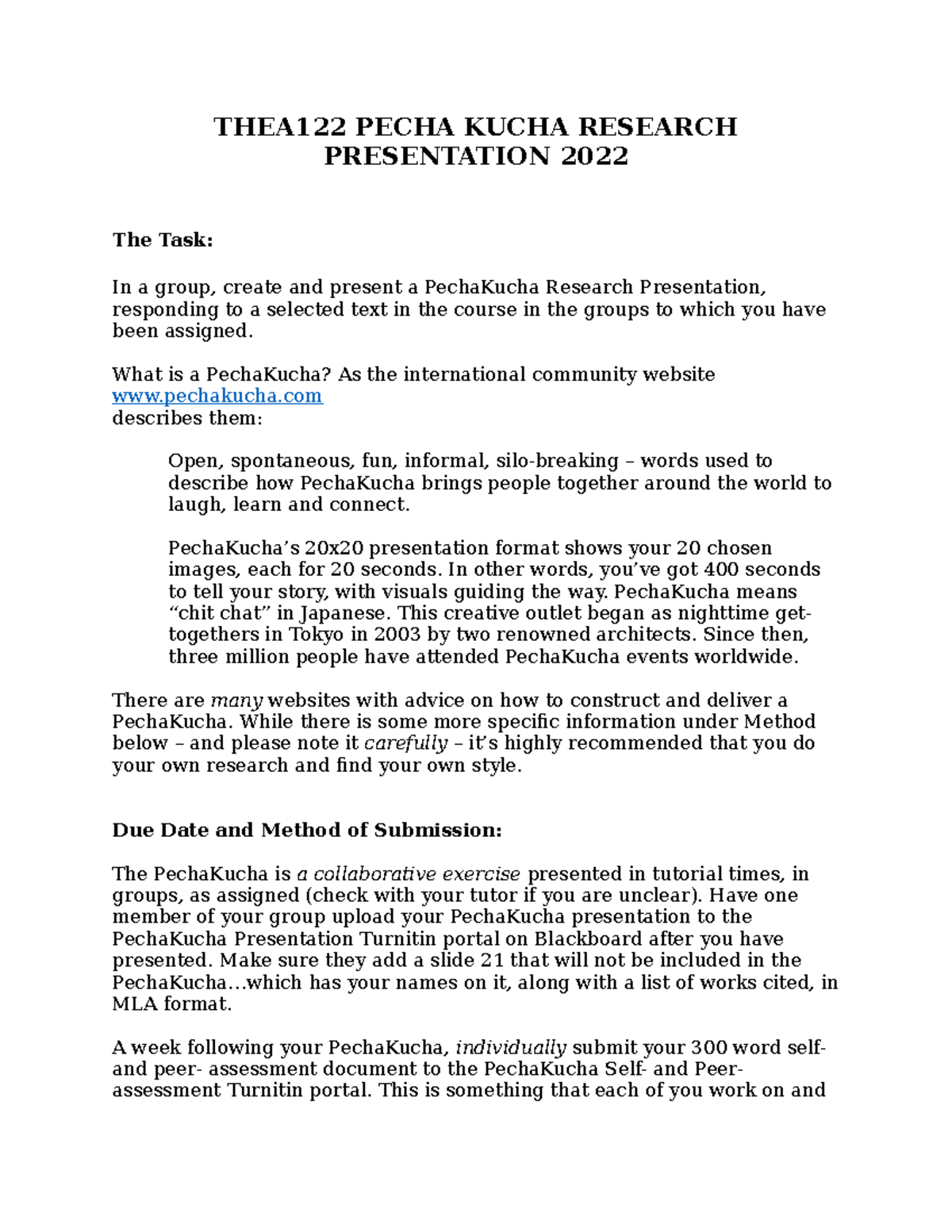 THEA122 Pecha Kucha Research Presentation 2022 - THEA122 PECHA KUCHA ...