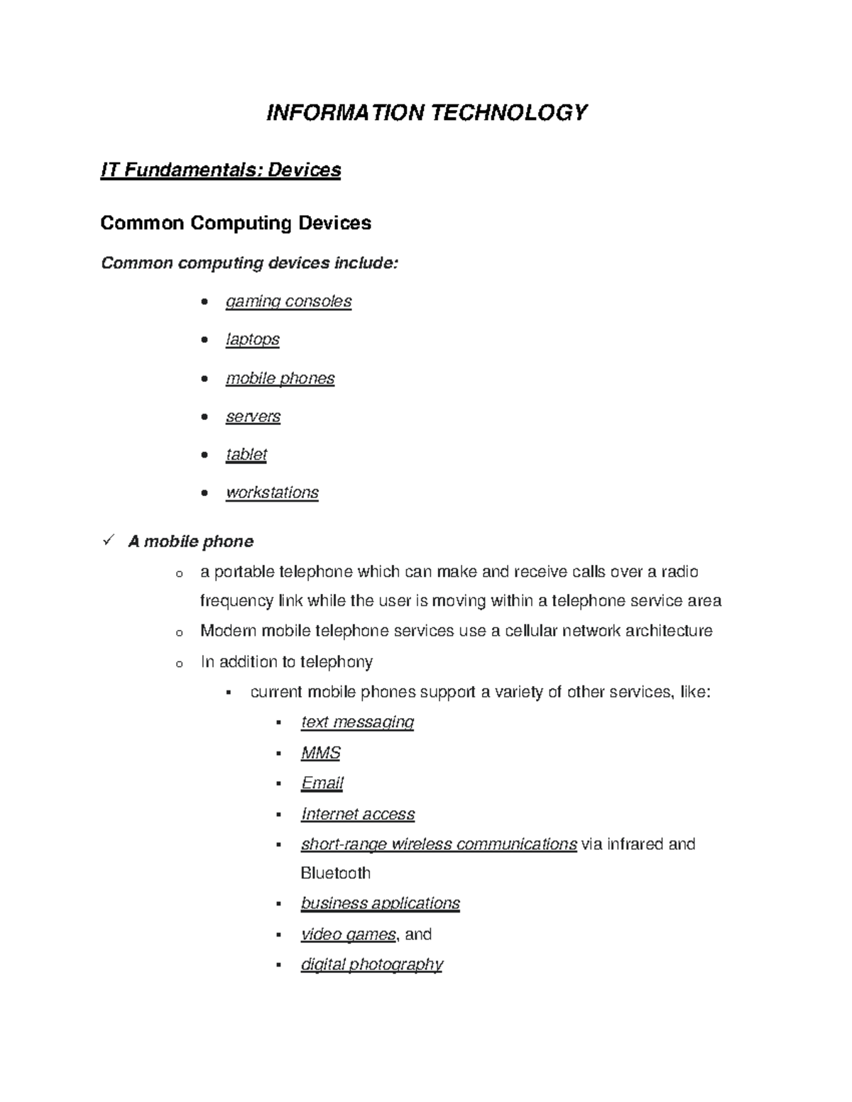 IT Fundamentals: Devices - Introduction To Information Technology ...