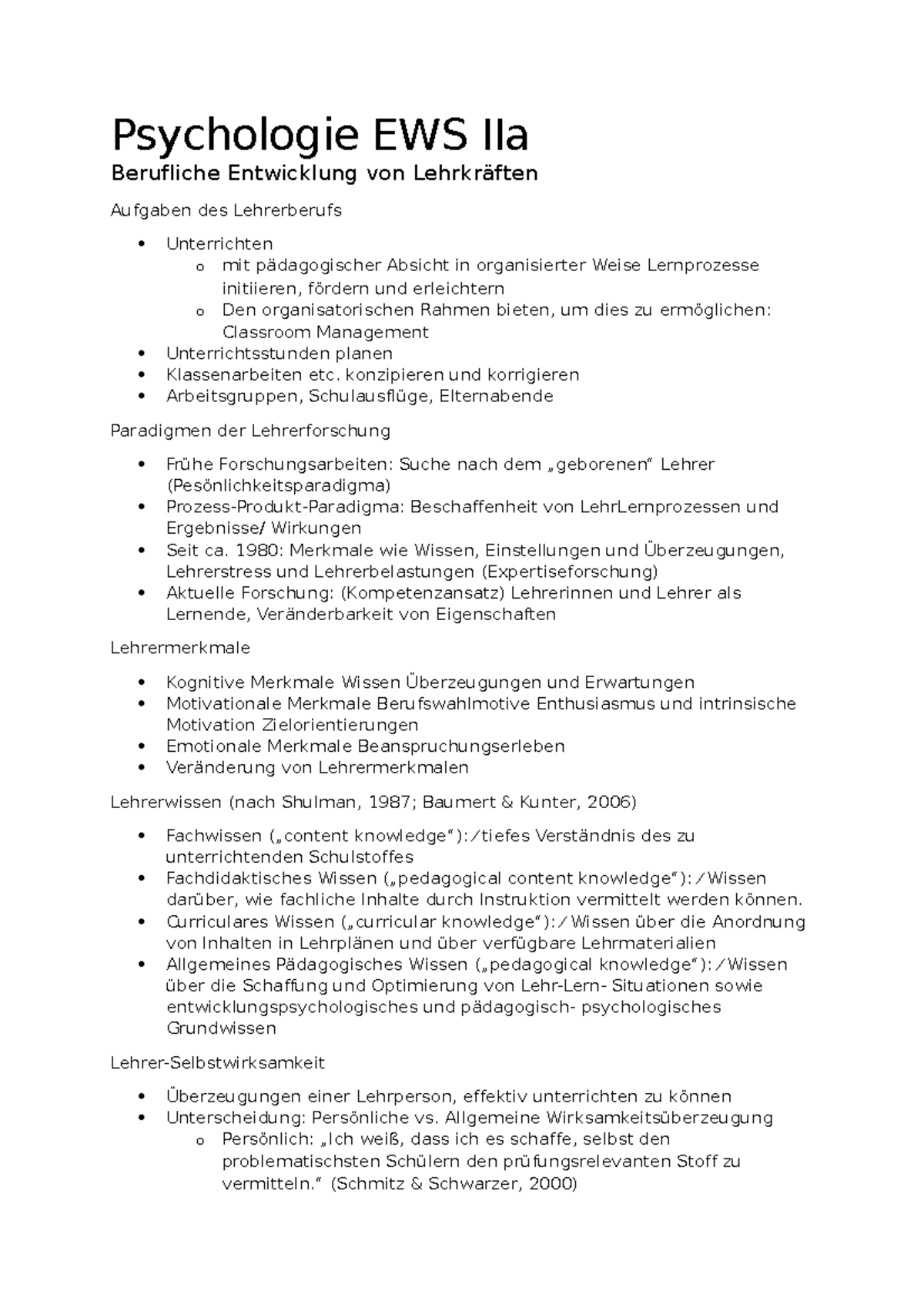 Psychologie EWS IIa - SS21 - Psychologie EWS IIa Berufliche Entwicklung ...