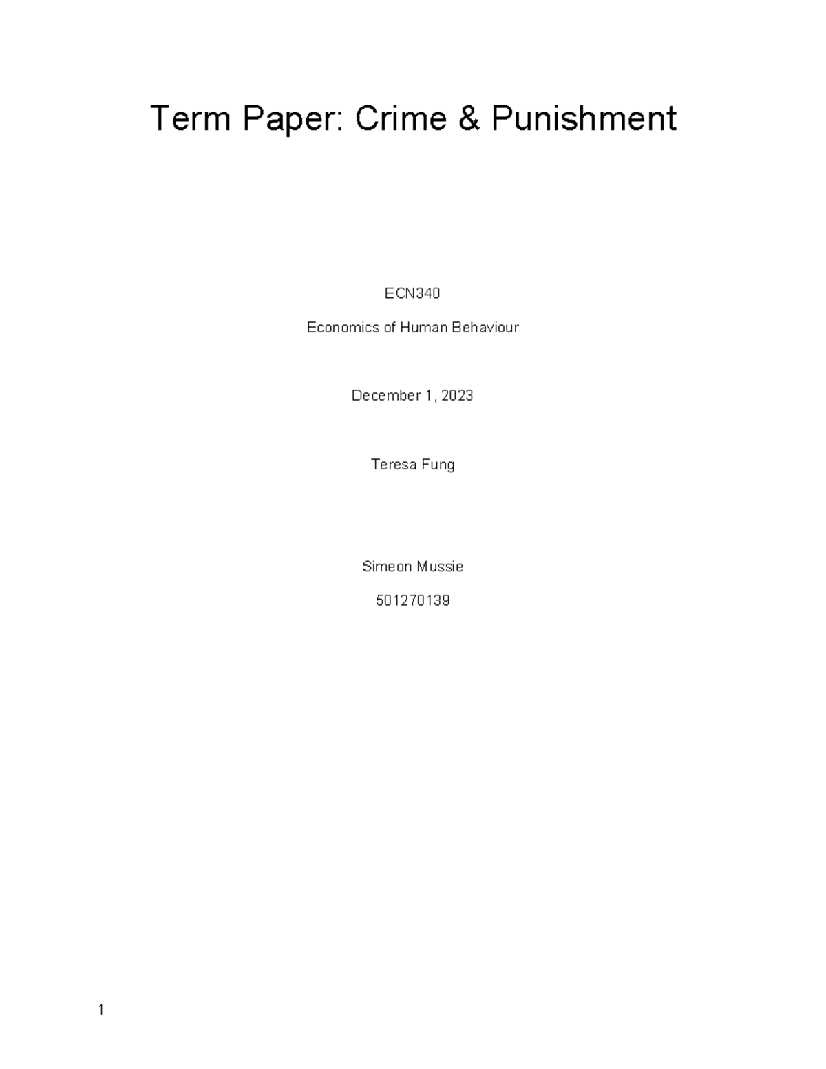 ECN340 Term Paper-2 - its the term paper for the sexual abuse - Term ...