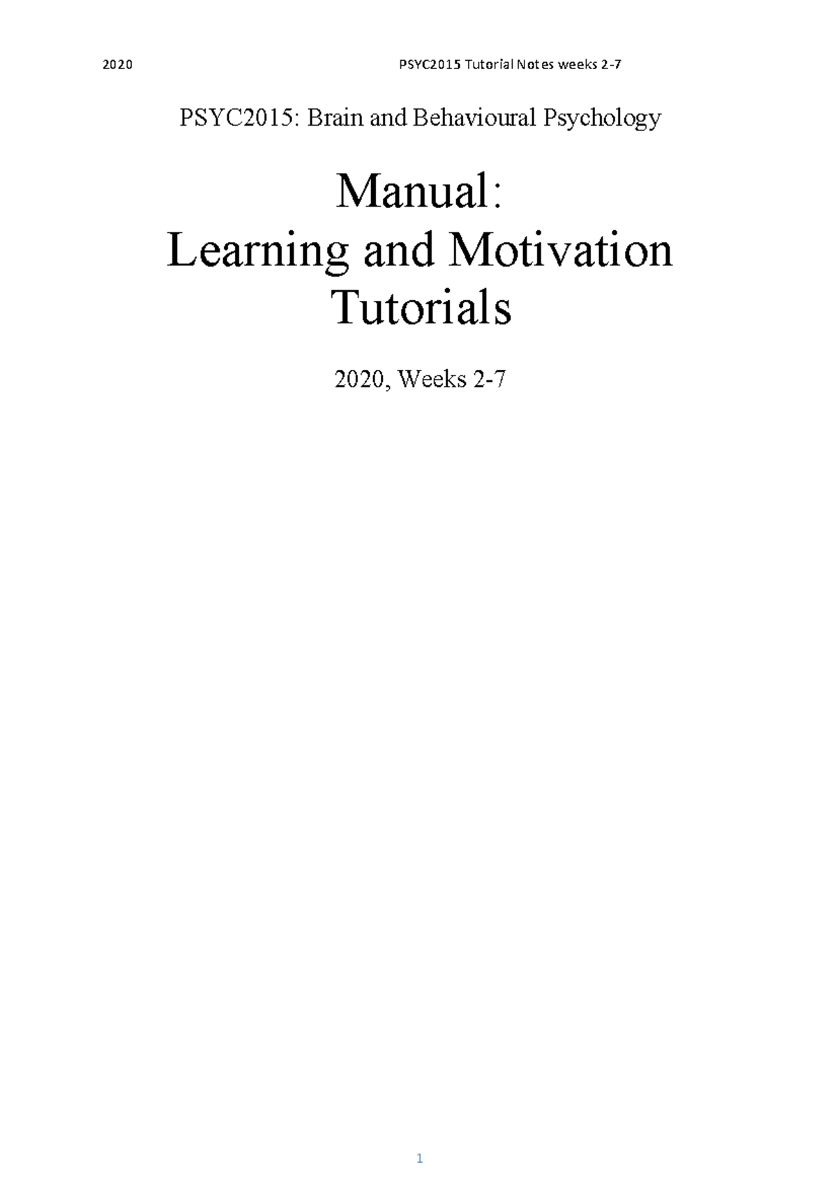 2020 Psyc2015 Behaviour Modification Tutorials Week 2 Warning Tt Undefined Function 32