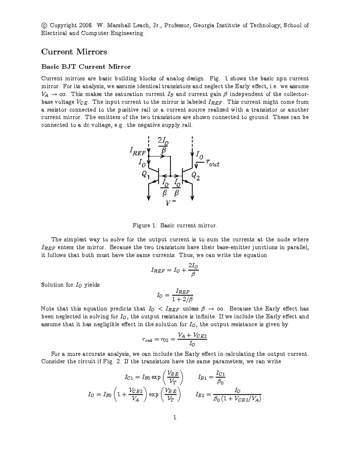 Bjtmirr - It's all about BJT current mirror circuits. - ∞c Copyright ...
