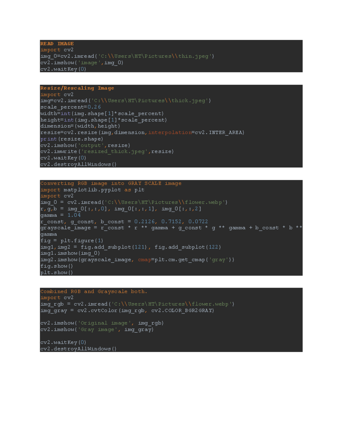 Codes - Summary BS computer science - READ IMAGE import cv img_0=cv2('C ...
