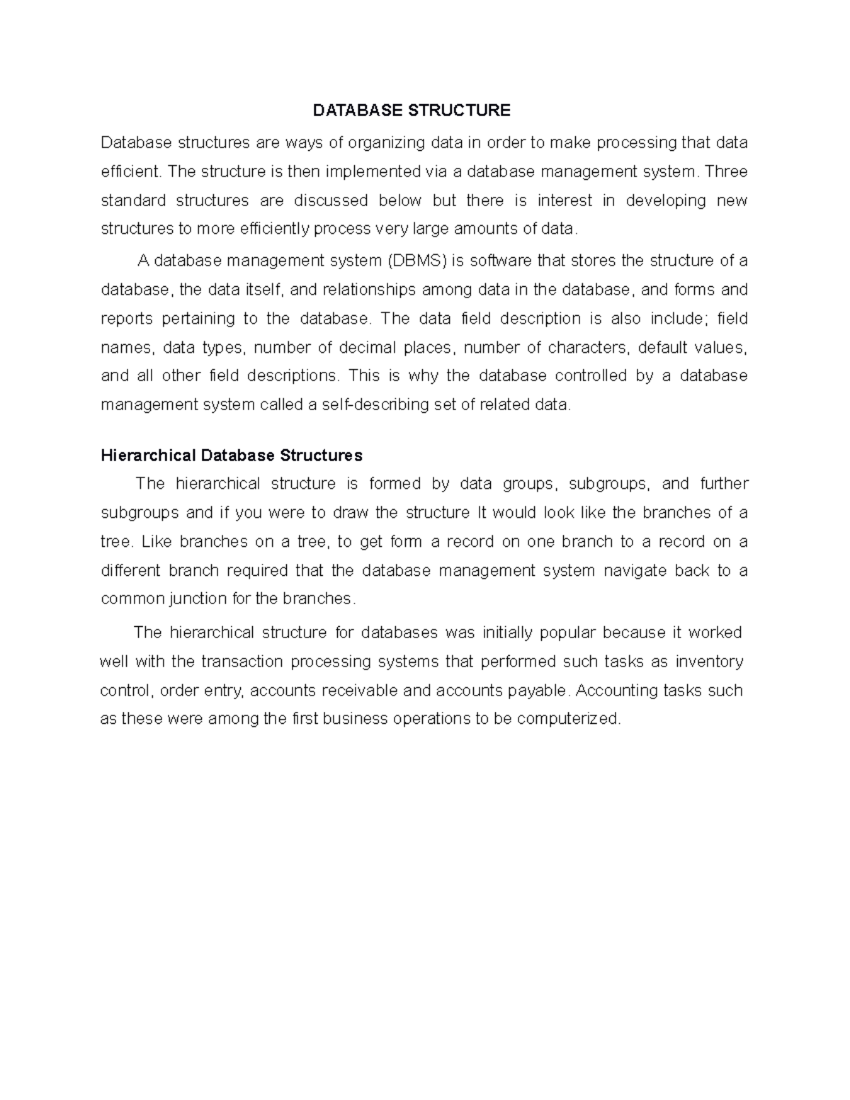 Lesson 9 Database Structure Database Structure Database Structures Are Ways Of Organizing Data 9008