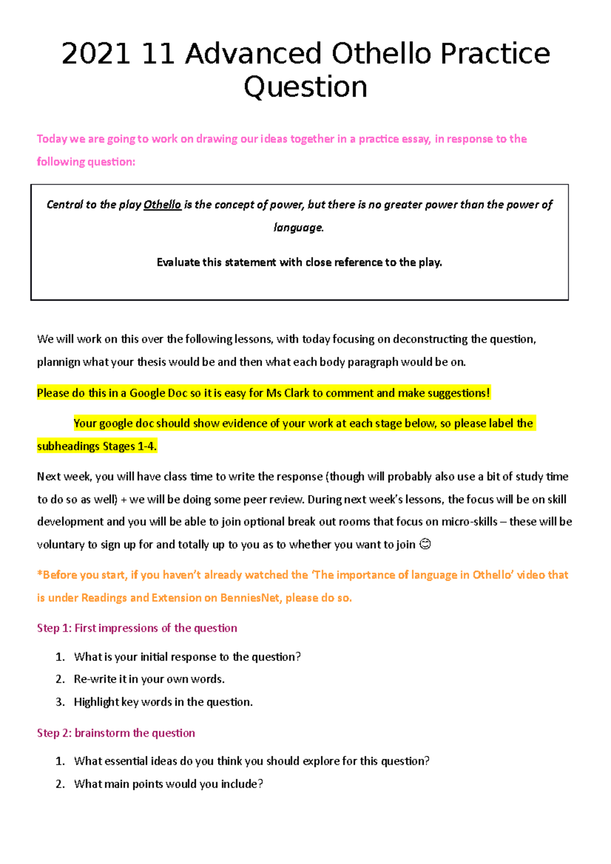 2021 11 Advanced Othello Practice Question - 2021 11 Advanced Othello ...