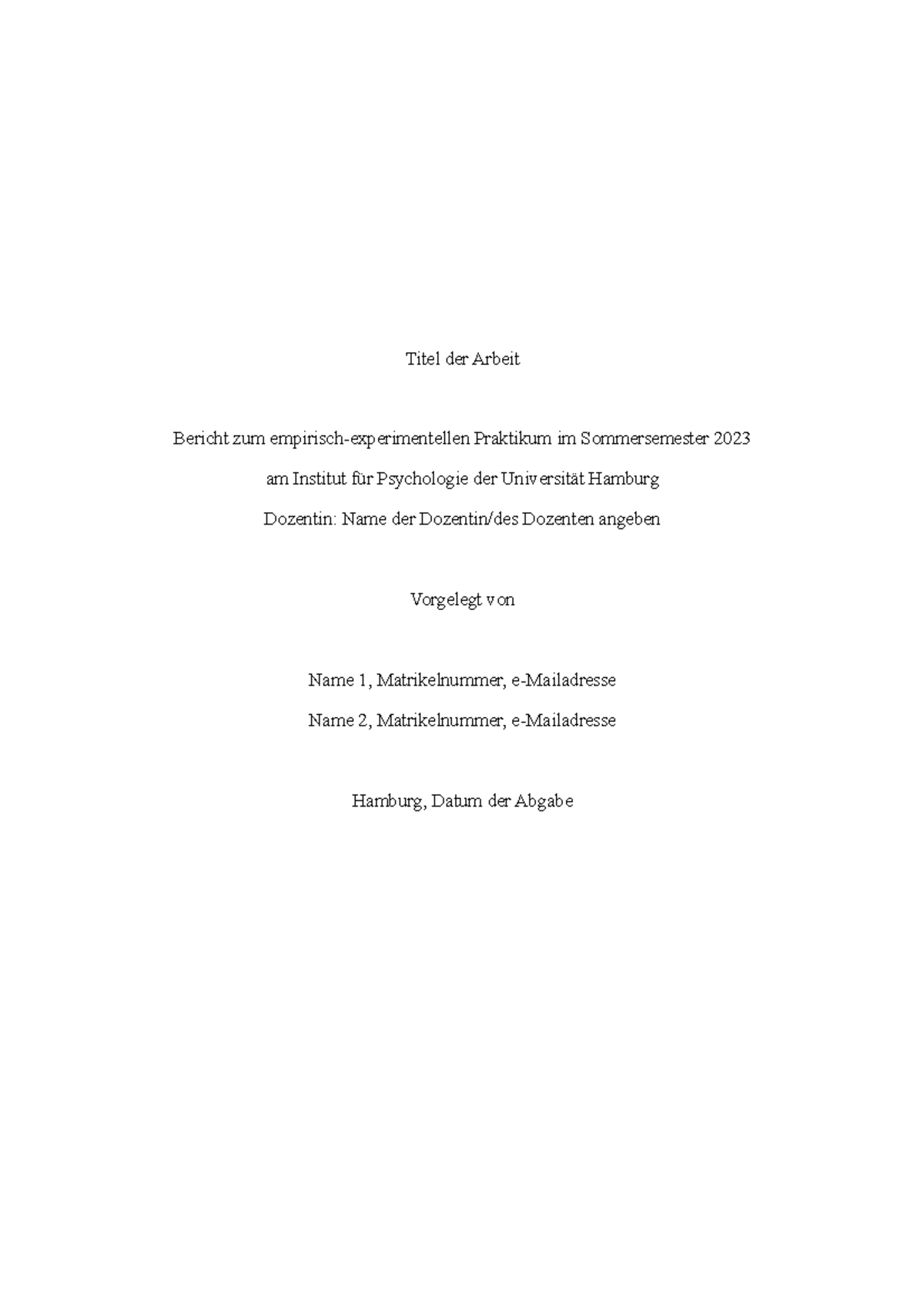 Titelblatt bericht 2 - bsbakakajak - Praktikum Kernel Programming - UHH - Studocu