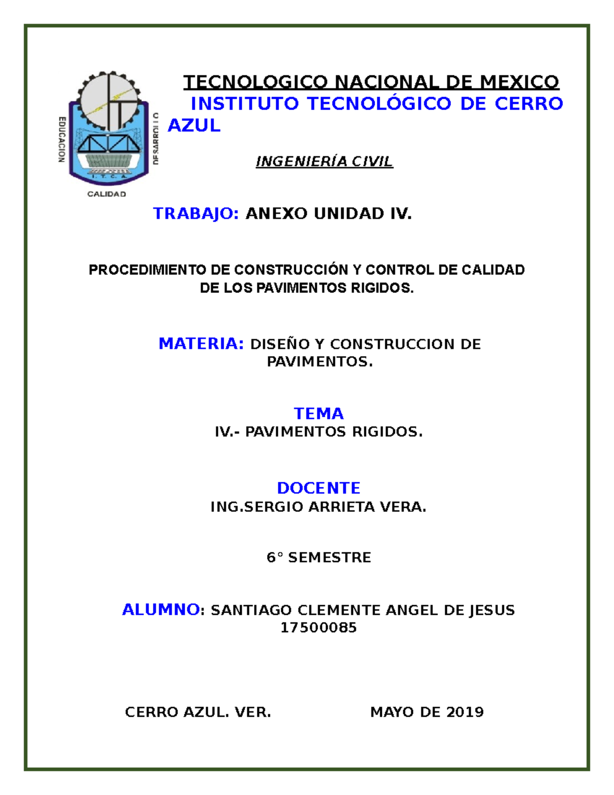 U. 4. Anexo Procedimiento Constructivo DE Pavimento Rigido ...