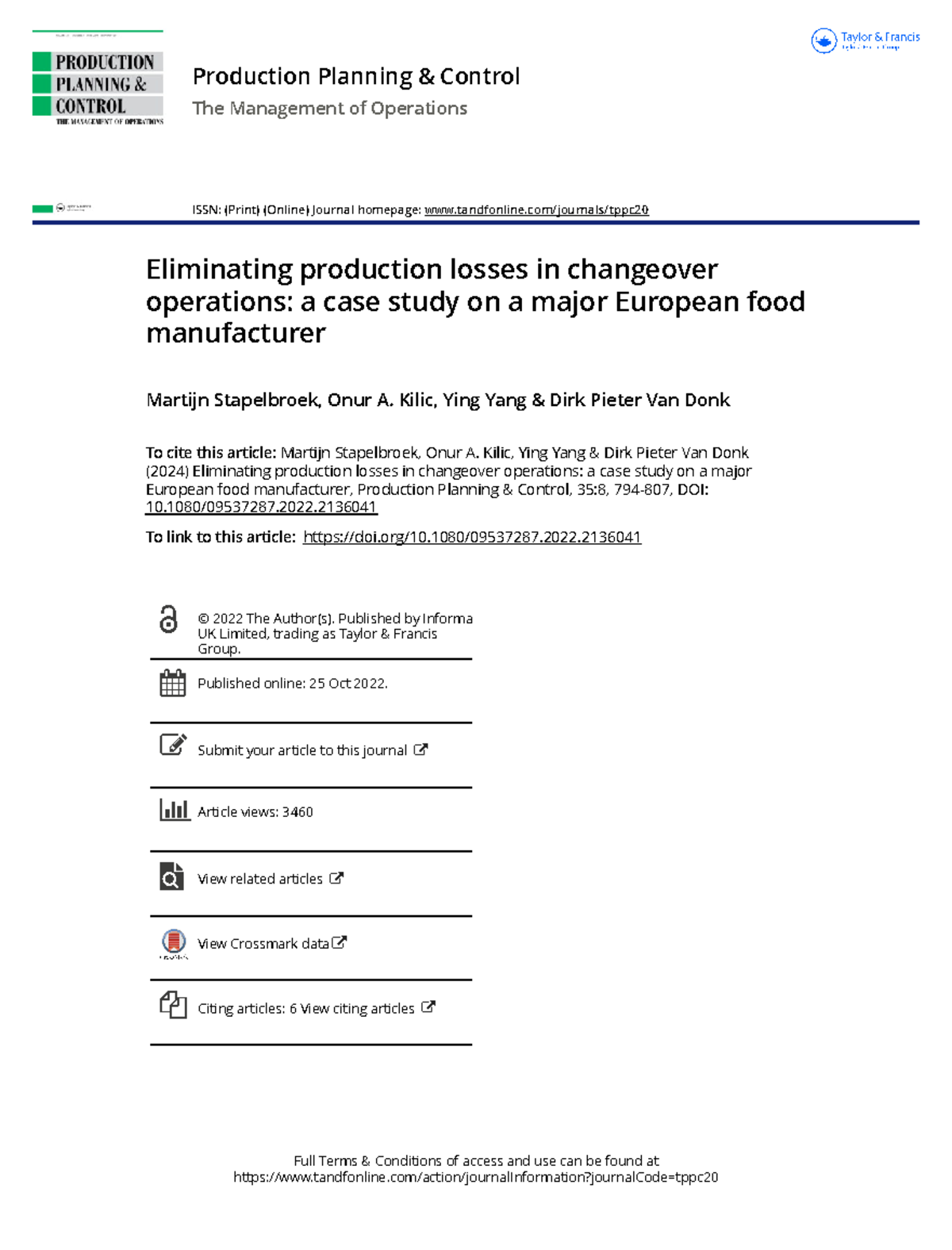 Eliminating production losses in changeover operations a case study on ...