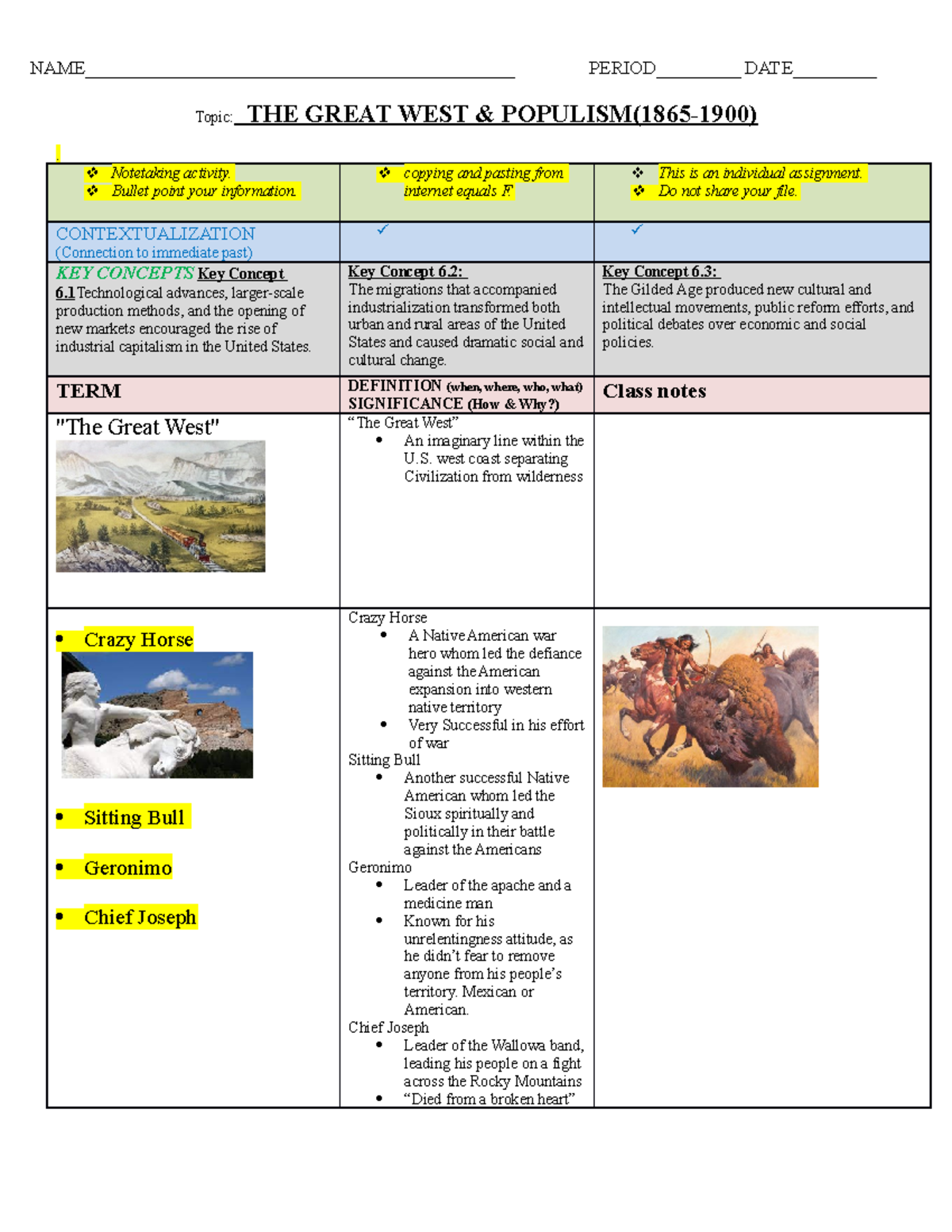 08 THE Great WEST AND Populism - NAME ...