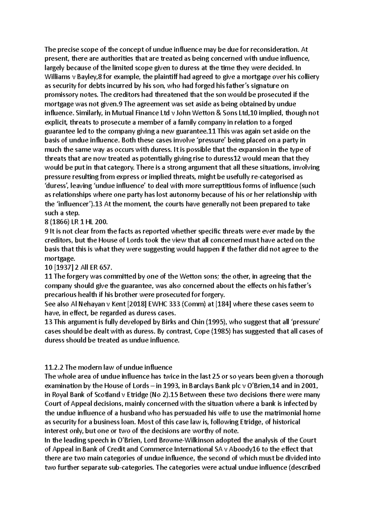 What is undue influence - The precise scope of the concept of undue ...