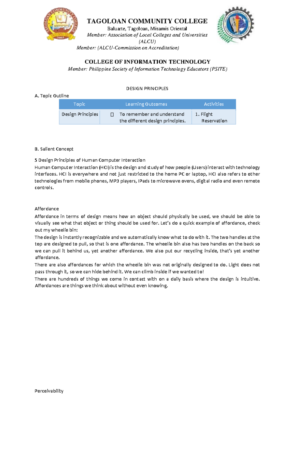 Module 2 - here some notes for HCI 1 - Baluarte, Tagoloan, Misamis ...